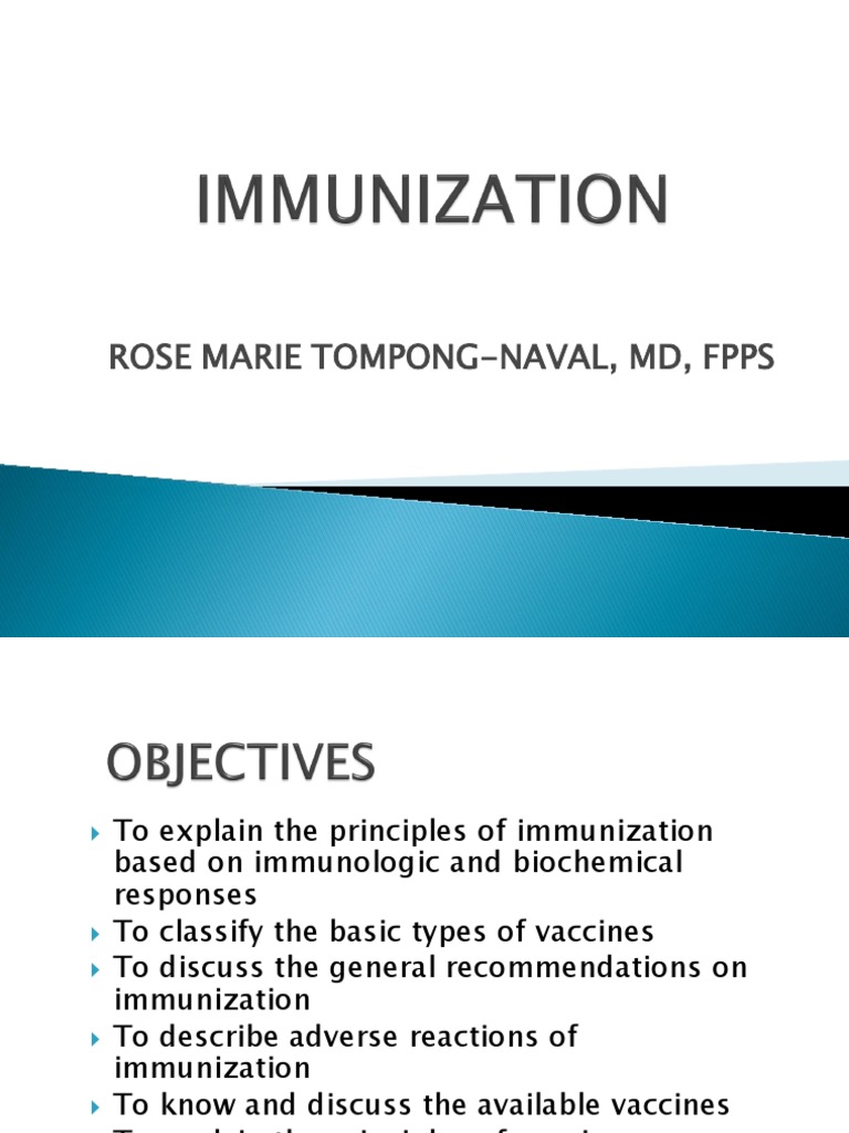 IMMUNIZATION Lec | PDF | Vaccines | Immunity (Medical)
