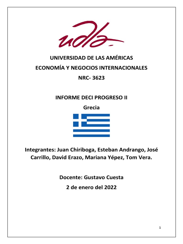 Informe Economía - Progreso 2 PDF | PDF | Grecia | Migración humana