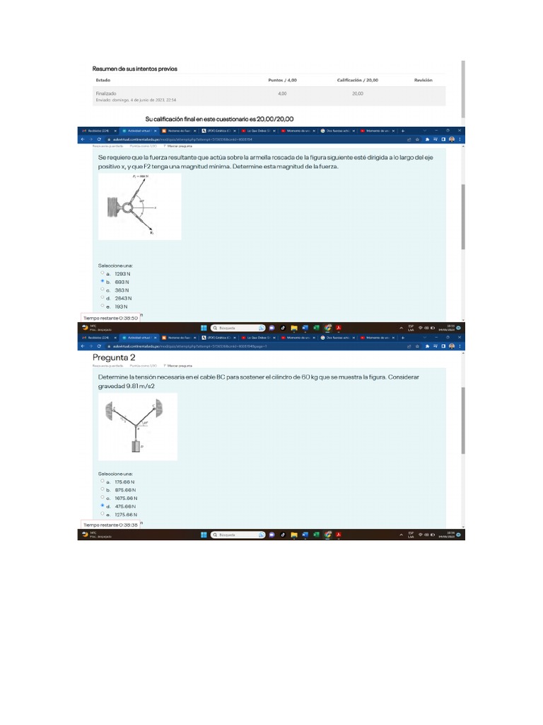 Actividad Virtual N°01 Estatica | PDF