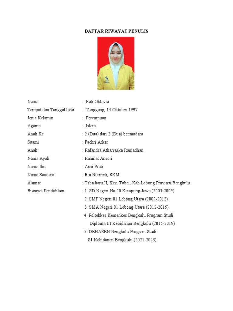 Daftar Riwayat Penulis | PDF