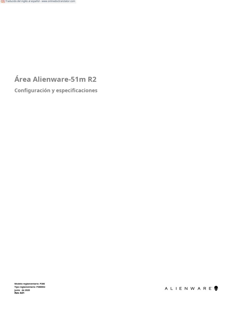 Alienware Area51m r2 Laptop - Users Guide - en Us - En.es | PDF | USB ...