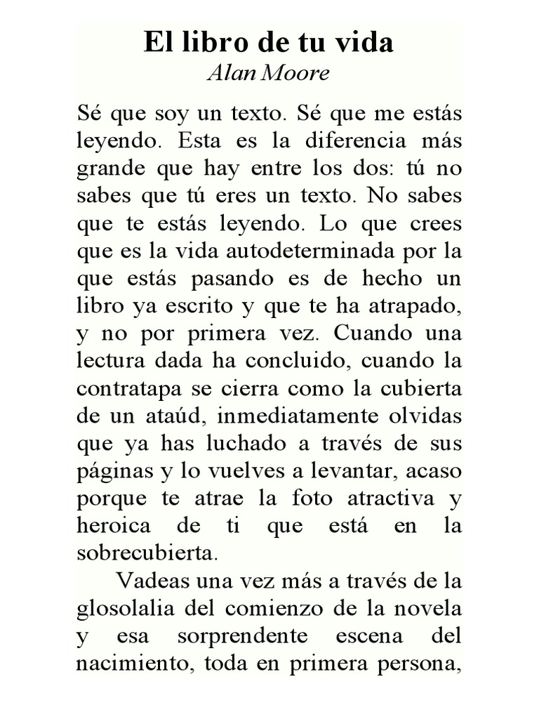 El Libro de Tu Vida - Alan Moore | PDF | Ficción general