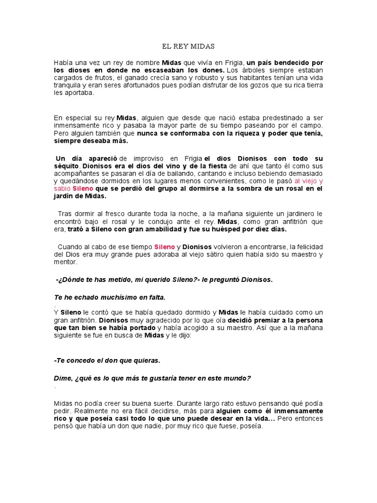 El Rey Midas | PDF | Dioniso