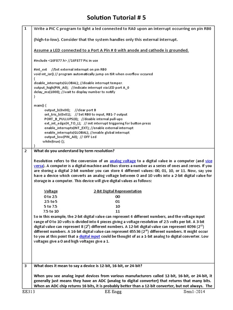 Solution - EE313 - Tutorial-5 | PDF