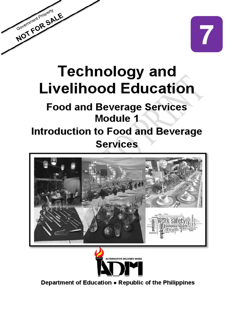 TLE7 - HE - Mod1 - Introduction To Food and Beverage Services - v5 | PDF | Restaurants | Bar ...