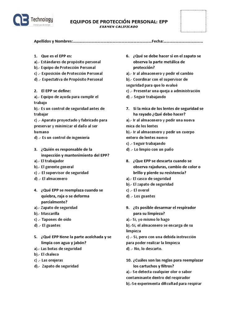 Examen de EPPs | PDF