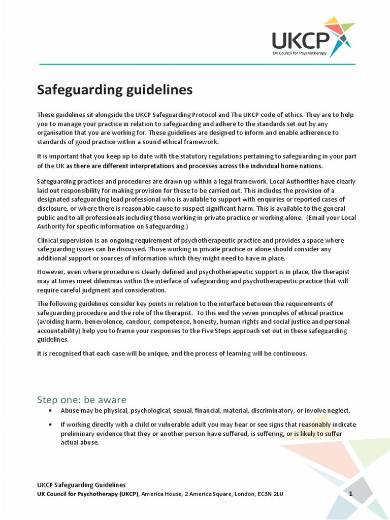 UKCP Safeguarding Guidelines Overview | PDF | Confidentiality ...