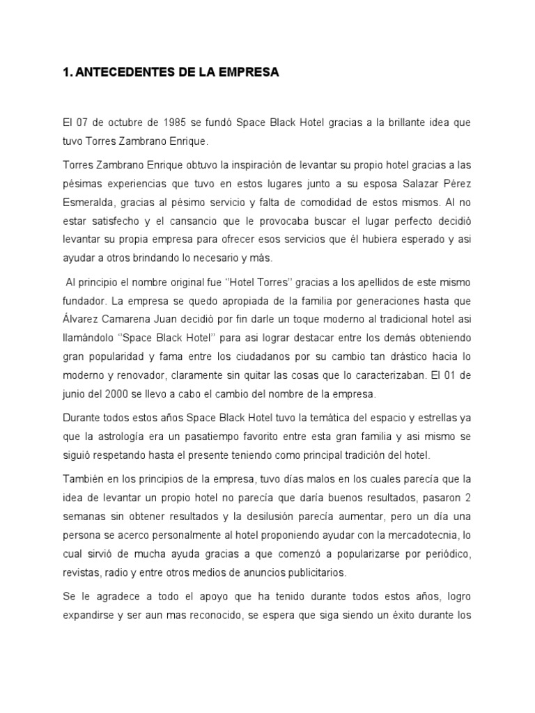Antecedentes de La Empresa | PDF