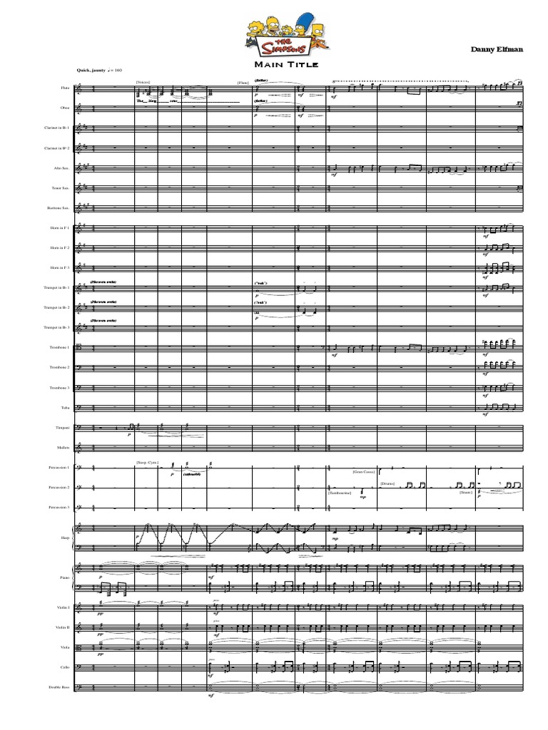 The Simpsons Theme Full Score Danny Elfman | PDF