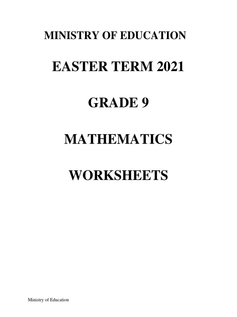 Grade 9 Mathematics - 2021 - Term 2 | PDF