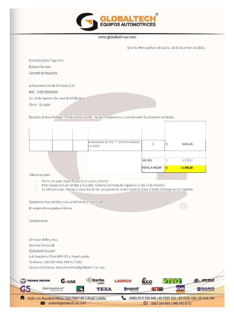 Ejemplo Proforma | PDF