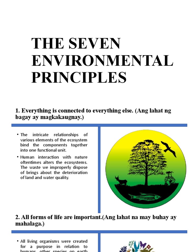Seven Environmental Principles Explained | PDF | Nature | Ecosystem