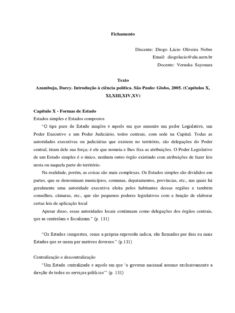 Fichamento 2 (AZAMBUJA) - Diogo Nobre | PDF