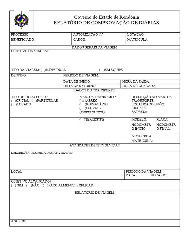 Modelo Relatório Viagem. | PDF