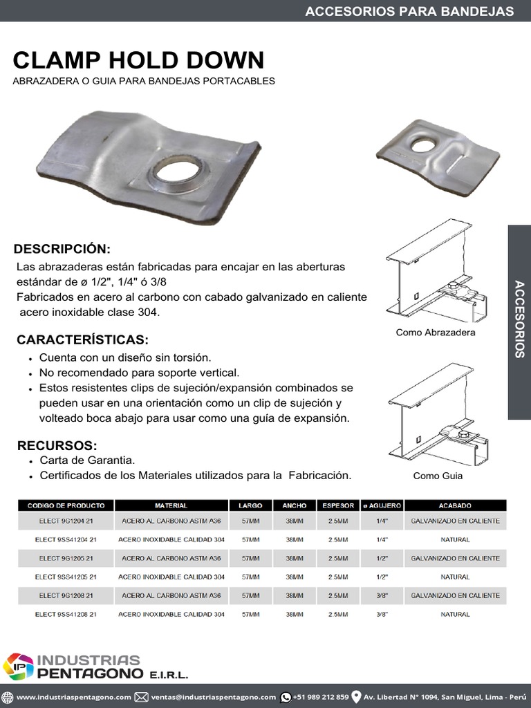 Clamp Hold Down | PDF