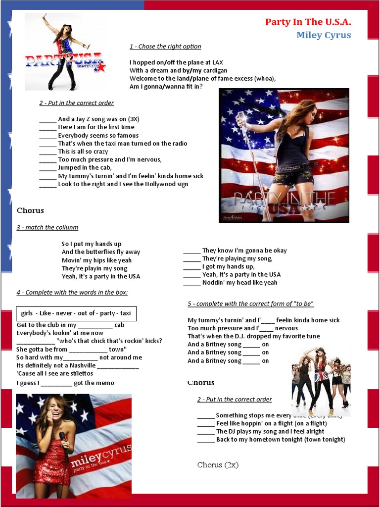 Party in The U.S.A. - Miley Cyrus | PDF