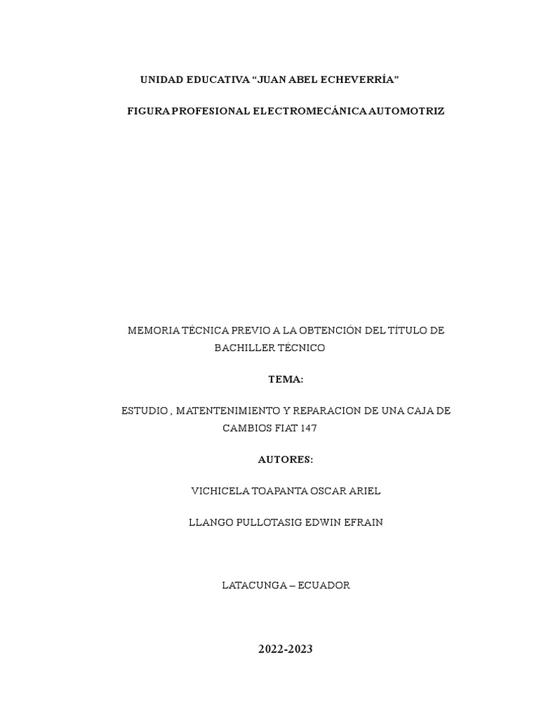 CARATULA PROYECTO DE GRADO (2) | PDF