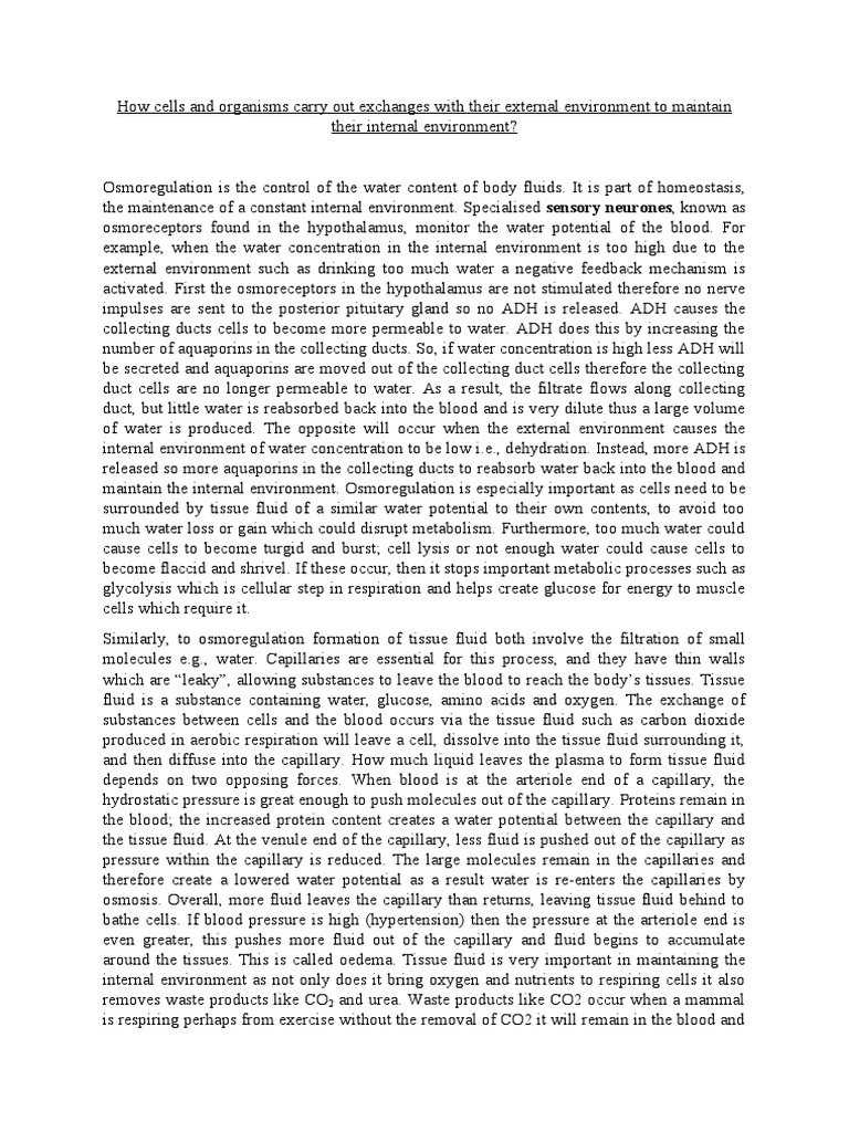 How Cells and Organisms Carry Out Exchanges With Their External ... How Cells and Organisms Carry Out Exchanges With Their External ...