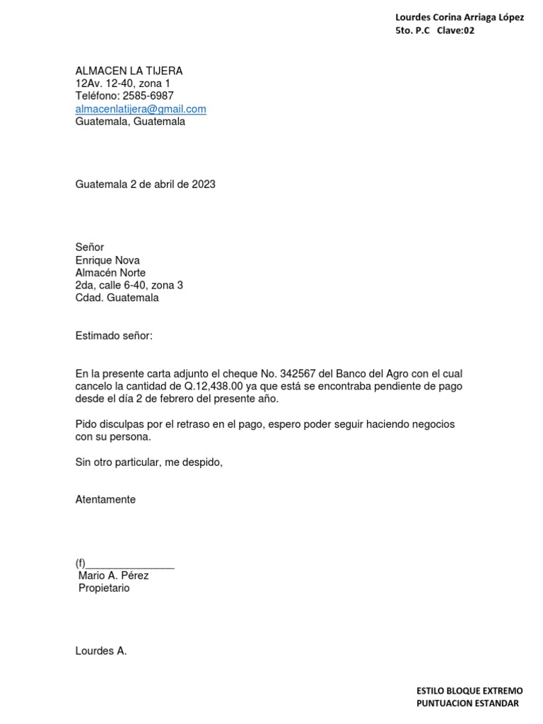 Carta + Tiempo | PDF