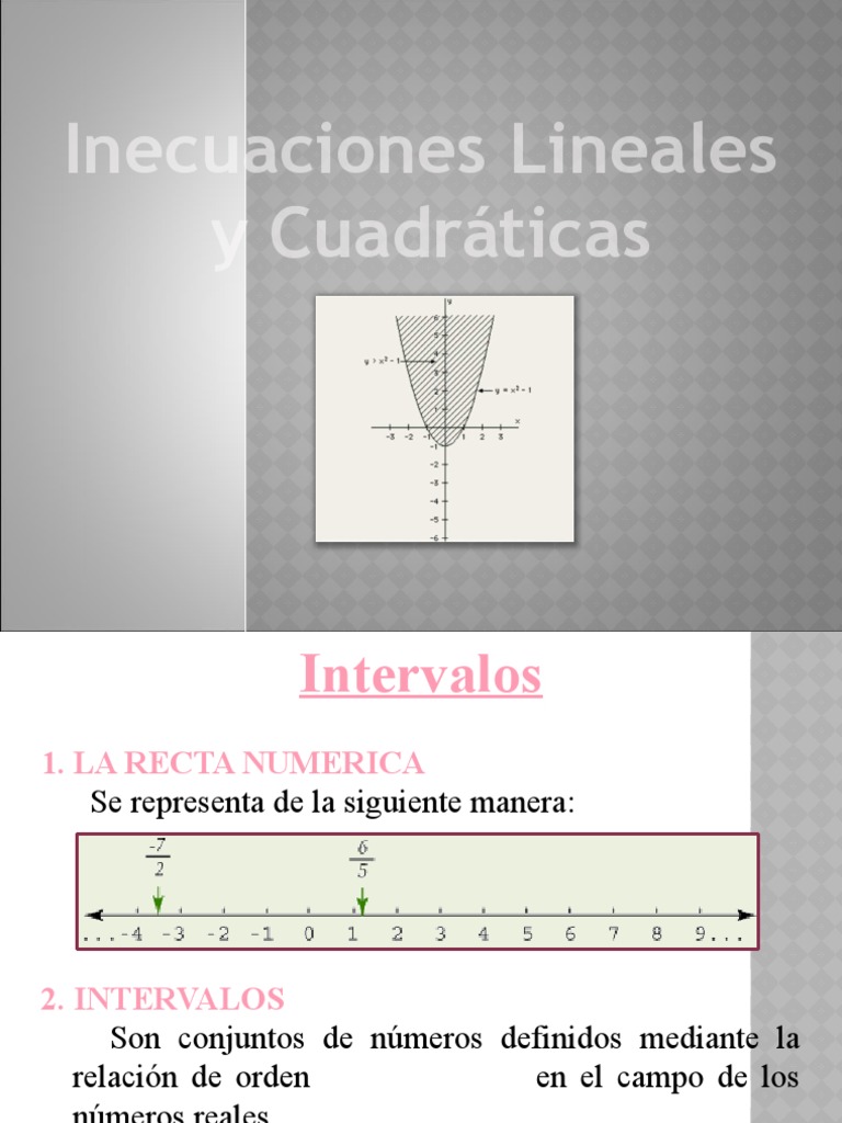 Inecuaciones 1 Intervalos | PDF | Intervalo (Matemáticas) | Objetos matemáticos