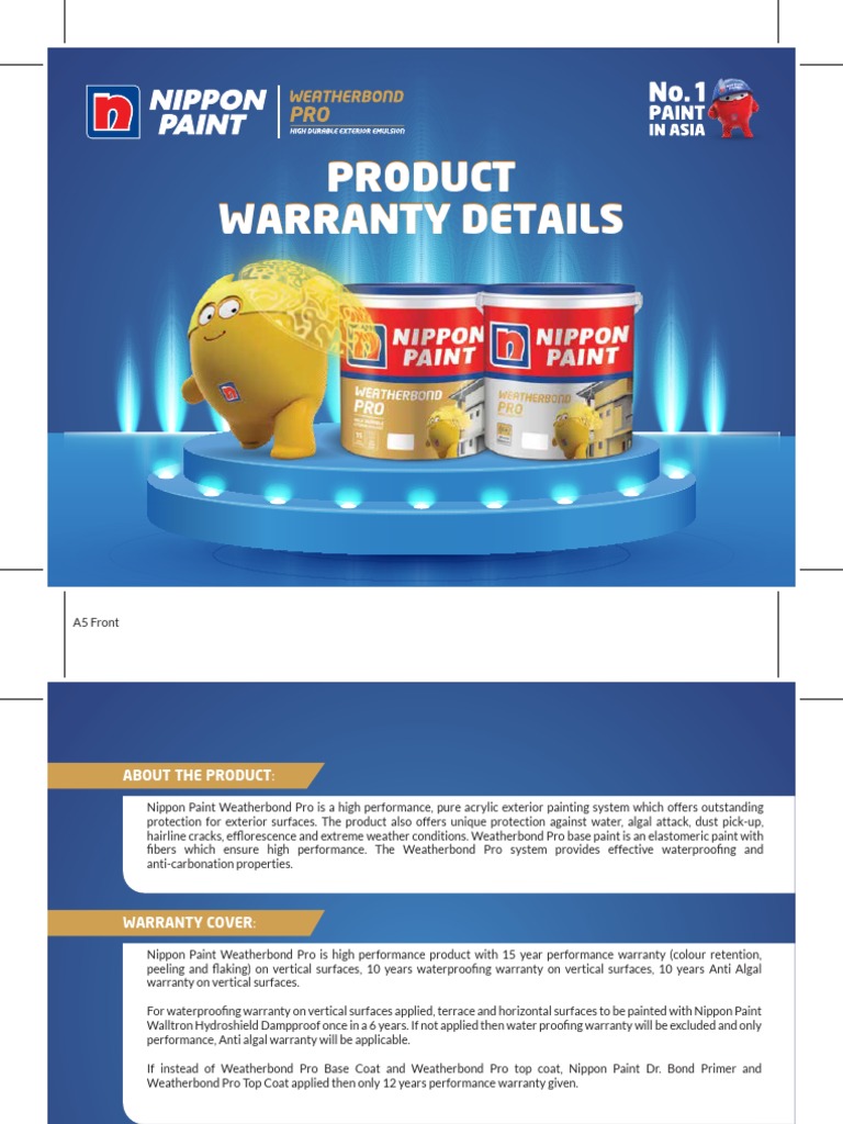 Nippon Paint Weatherbond Pro Warranty Details | PDF | Technology ...
