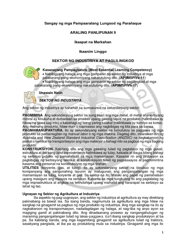 AP Grade9 Quarter4 Module Week6 | PDF AP Grade9 Quarter4 Module Week6 | PDF