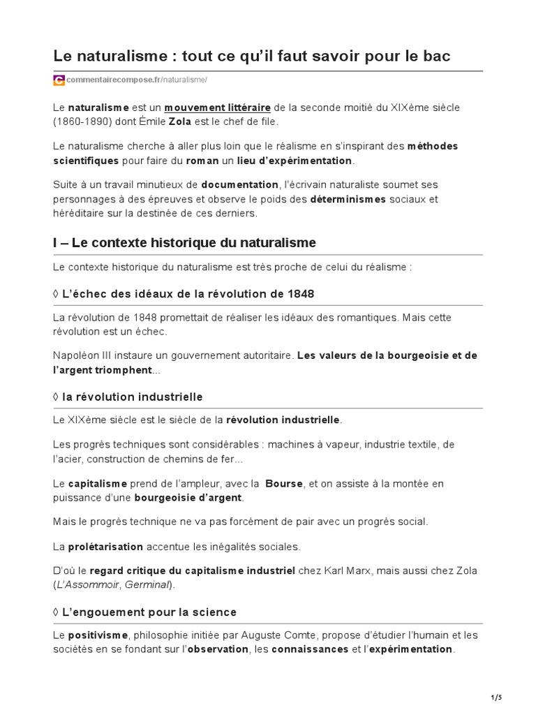Le naturalisme | PDF