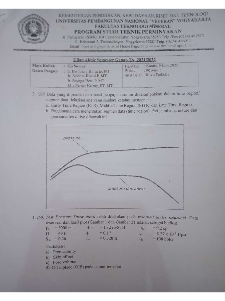 SOAL UAS UJI SUMUR | PDF
