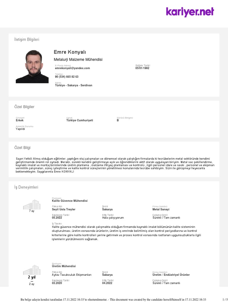 Emre Konyali - CV | PDF