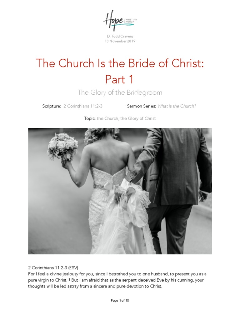 The Church as Christ's Bride: A Study | PDF | Christian Church | Jesus