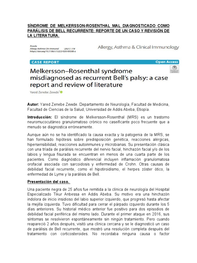 SÍNDROME DE MELKERSSON | PDF