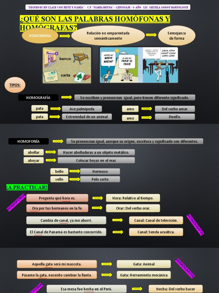 Homófonas y Homógrafas: Ejemplos Clave | PDF