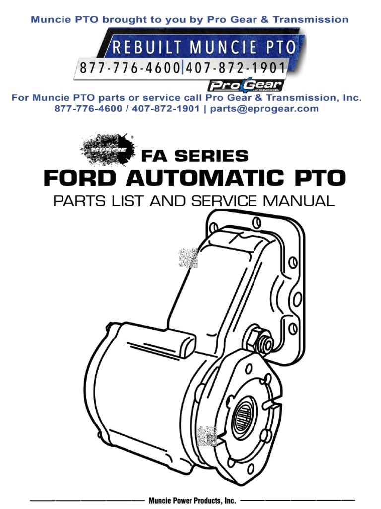 Ford Automatic PTO FA Series | PDF | Bearing (Mechanical) | Gear
