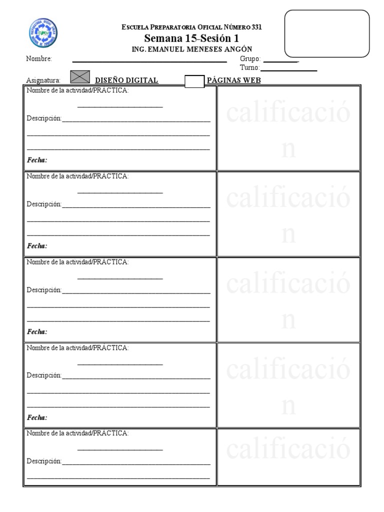 Hoja de Firmas Sem 15 Sesión 1 | PDF
