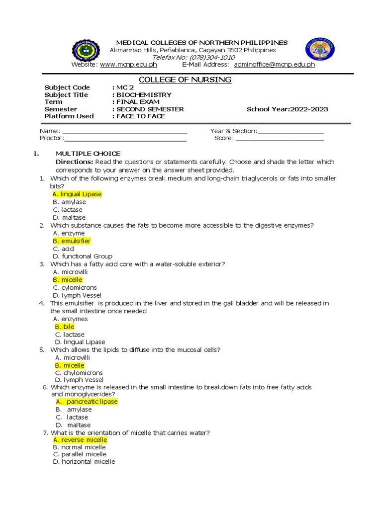Finals Biochem | PDF | Digestion | Ketosis