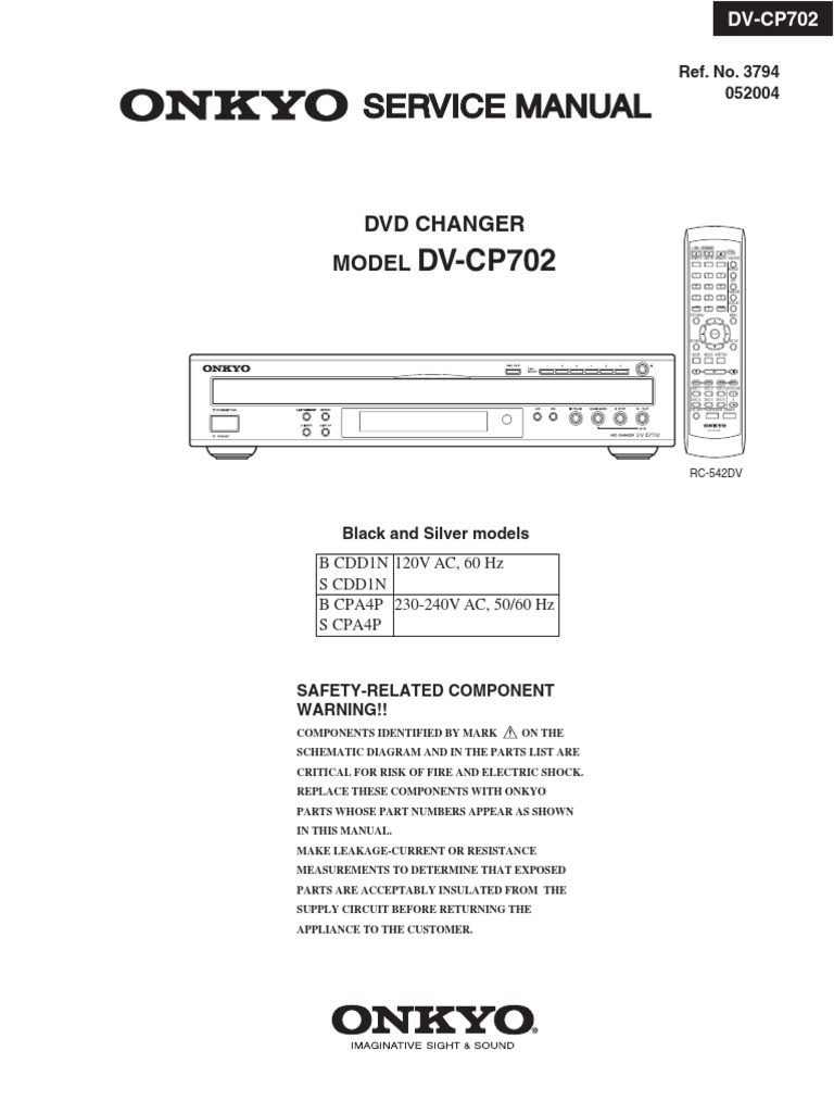 Onkyo DVD DVC-P702 - Service Manual | PDF | Compact Disc | Video