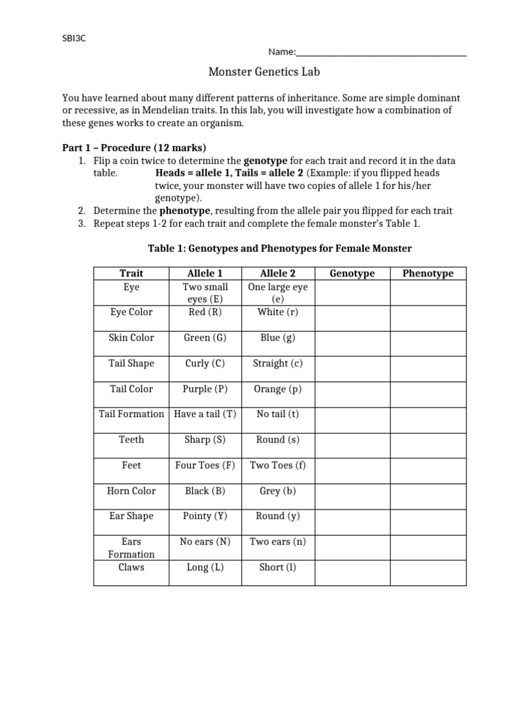 Genetics lab (2) | PDF
