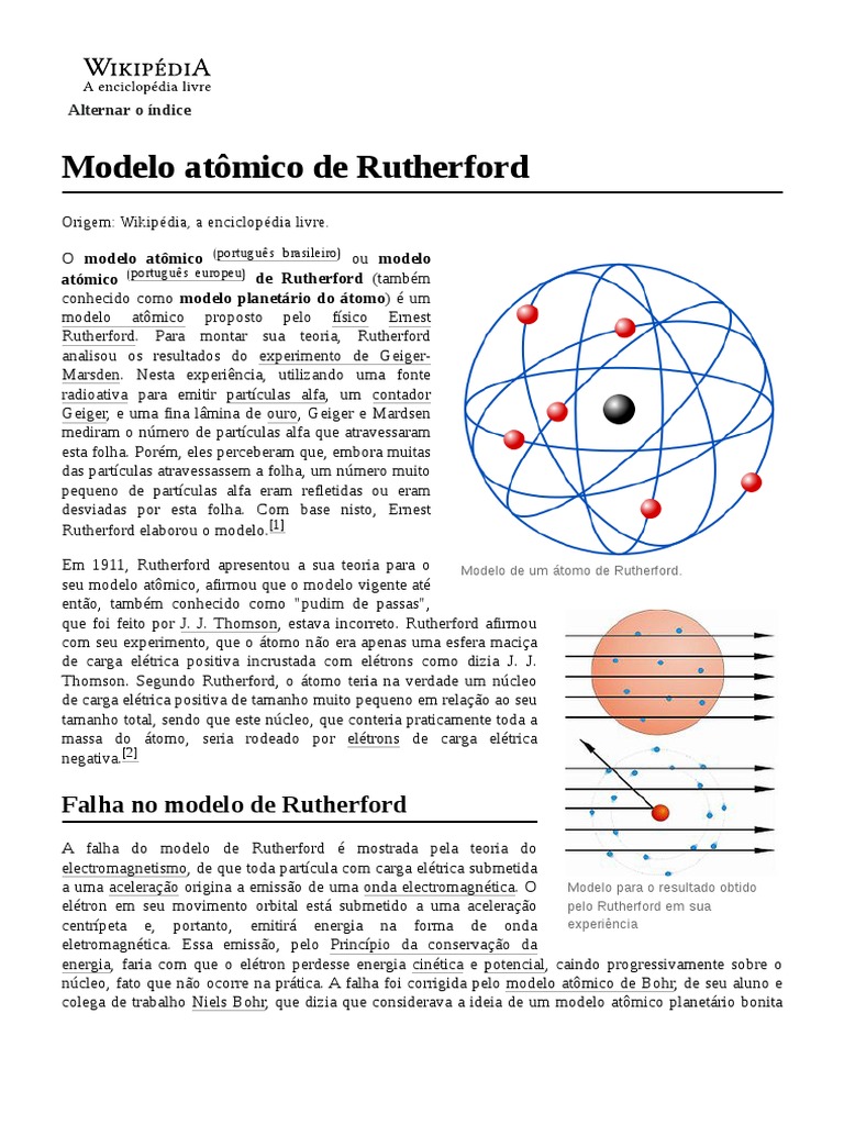 Modelo Atômico de Rutherford | PDF | Ciências e Matemática
