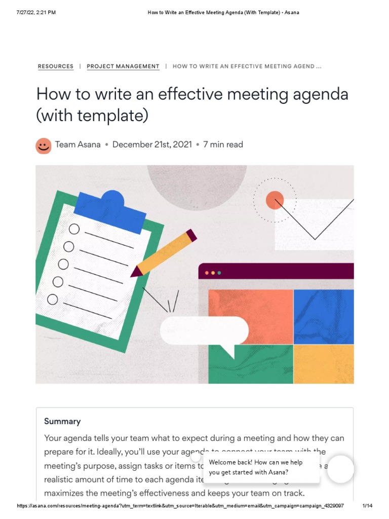 How To Write An Effective Meeting Agenda (With Template) | PDF | Business