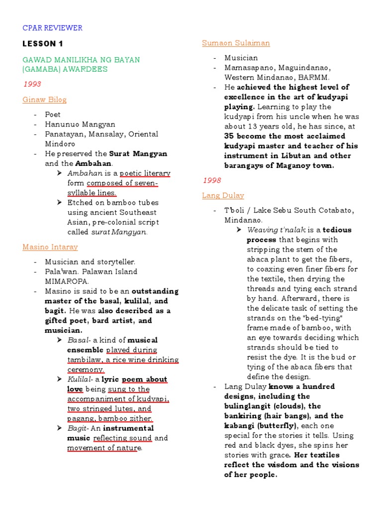 Cpar Et Reviewer | PDF