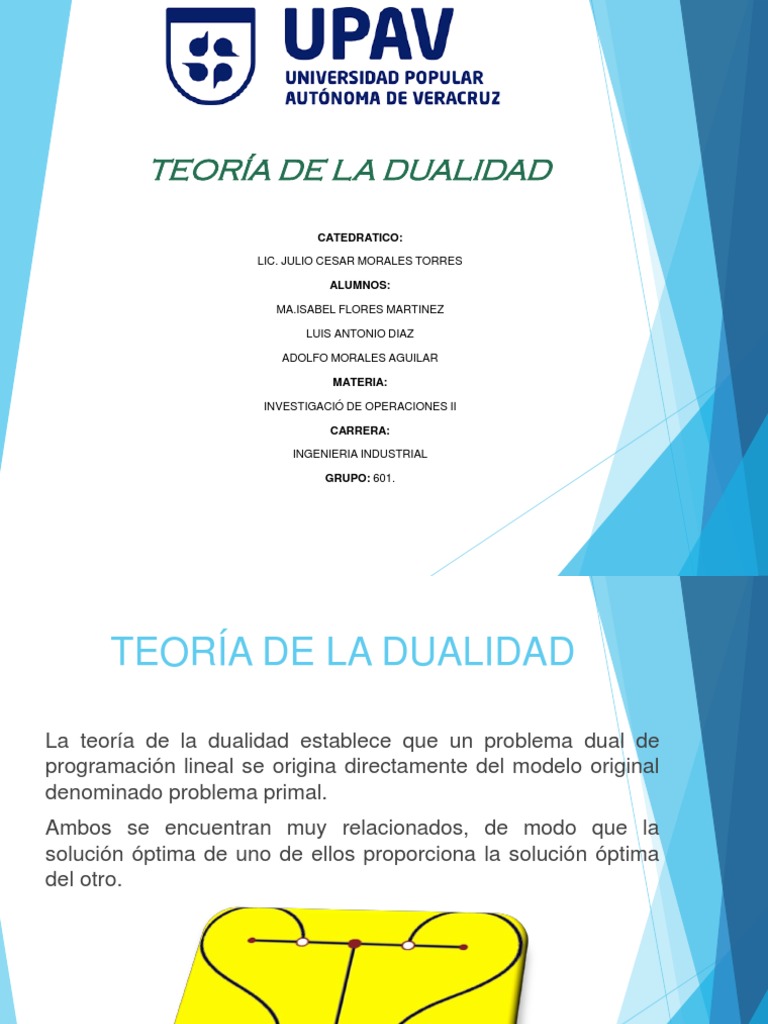 Teoria de La Dualidad | PDF | Programación lineal | Matemáticas Aplicadas