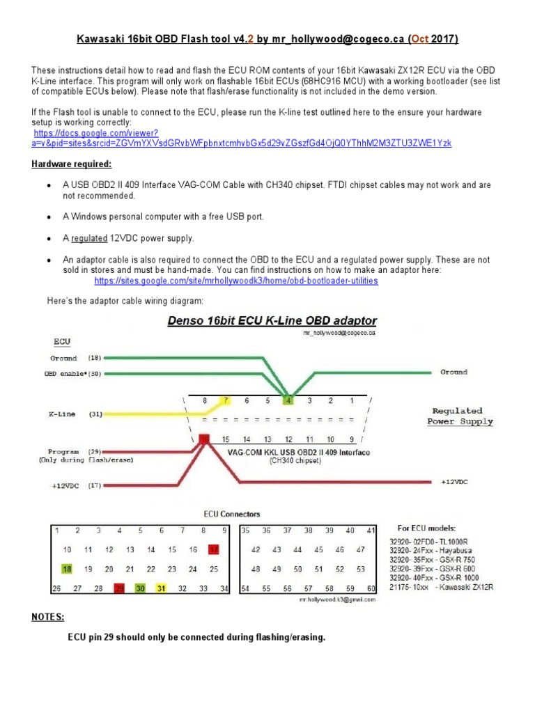 Kawasaki 16bit OBD Flash Tool v4.2 | PDF