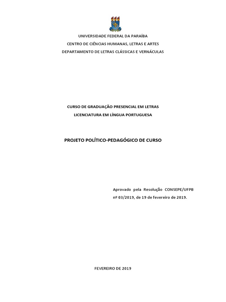 PPC Letras Portugues 2019 | PDF | Pedagogia | Linguística