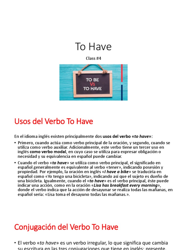 To Have | PDF | Verbo | Morfología