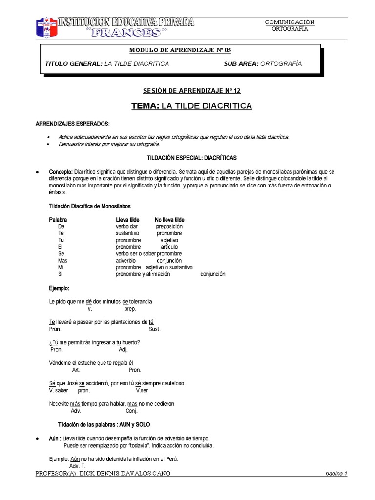 Ortografia 1ro | PDF | Adverbio | Adjetivo