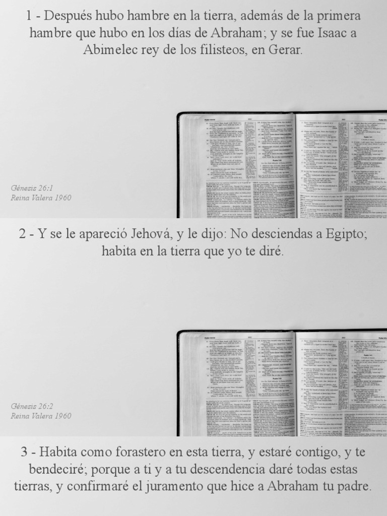 Isaac en Gerar: Génesis 26 RVR-1960 | PDF | Abrahán | Isaac