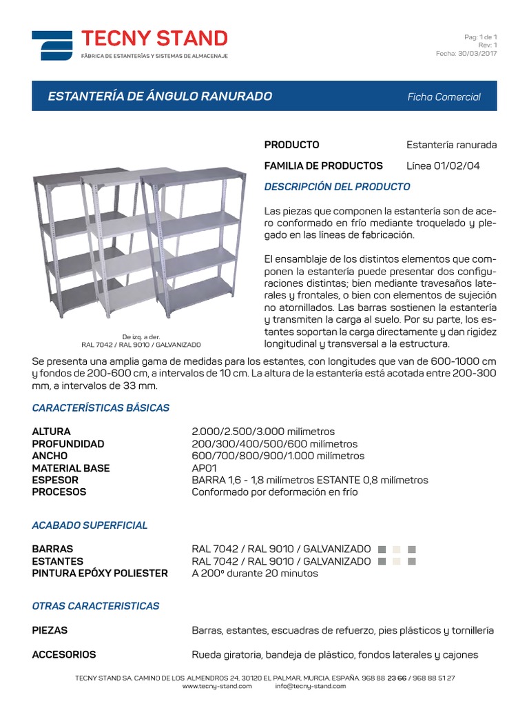 ANGULO RANURADO Estanteria | PDF