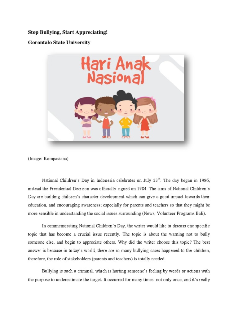 Stop Bullying - Start Appreciating! | PDF