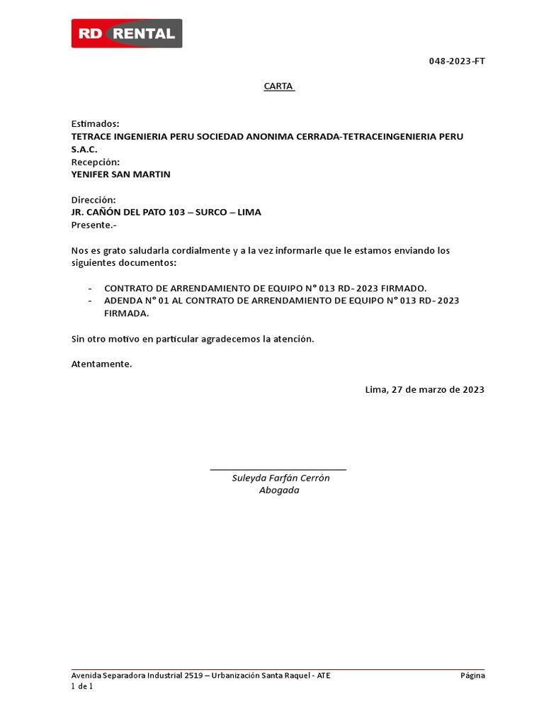 Carta 048-2023 | PDF