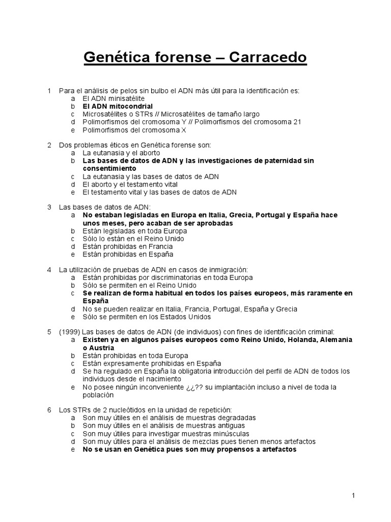 RecopilaciÃ N Carracedo | PDF | Microsatélite | Perfiles de ADN